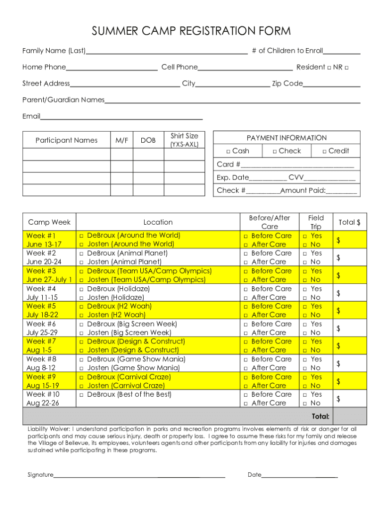 Fillable Online Kids Summer Camp Registration Form TemplateJotFormKids ...