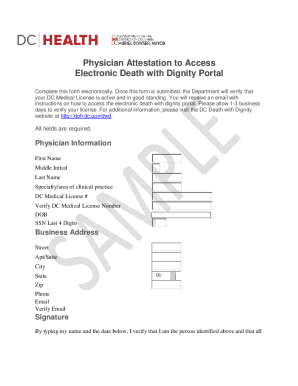 Fillable Online dchealth dc Physician Attestation to Access Electronic ...