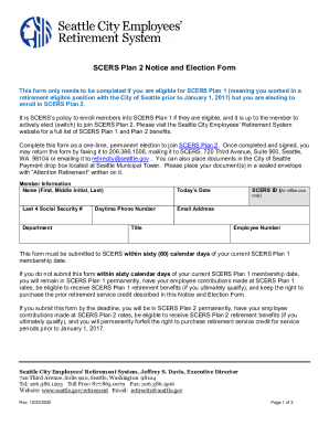 Fillable Online www.seattle.govDocumentsDepartmentsSCERS Plan 2 Notice ...