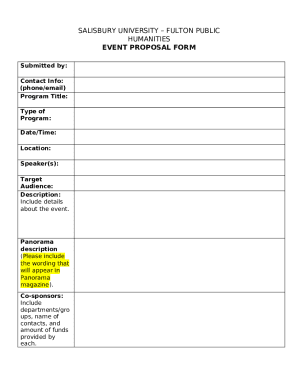 Public Humanities Committee Event Proposal . Public Humanities ...