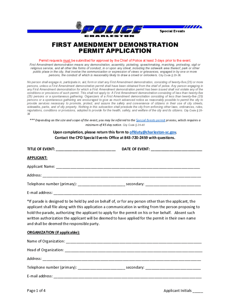 Fillable Online First Amendment Demonstration Permits - National Park ...