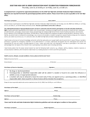 Fillable Online www.tamdistrict.orgcmslib8TAM HIGH SAFE & SOBER ...