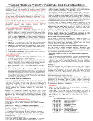 Fillable Online TANGIBLE PERSONAL PROPERTY TAX RETURN GENERAL ...