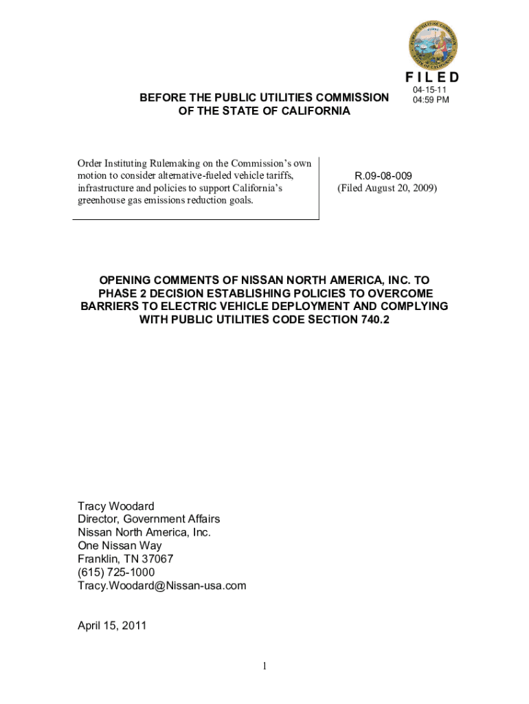 Fillable Online Order Instituting Rulemaking on the Commissions own Fax ...