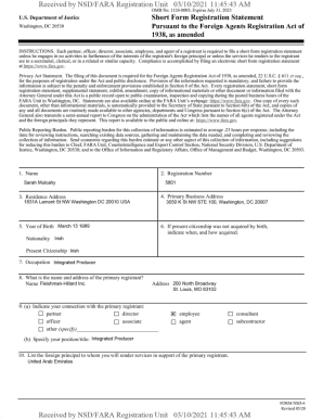 Fillable Online efile.fara.gov docs 5801-Short-Form-20210310-290Short ...