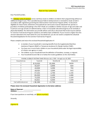 Fillable Online DOC SFSP Parent Letter for Income Statement - DECAL.Ga ...