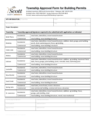 Fillable Online Township Approval Form for Building Permits Fax Email ...