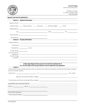Fillable Online Documents Required for a Special Use Permit Application ...