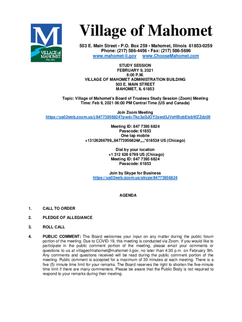 Fillable Online mahomet-il.govindexPERMITS - Village of Mahomet ...