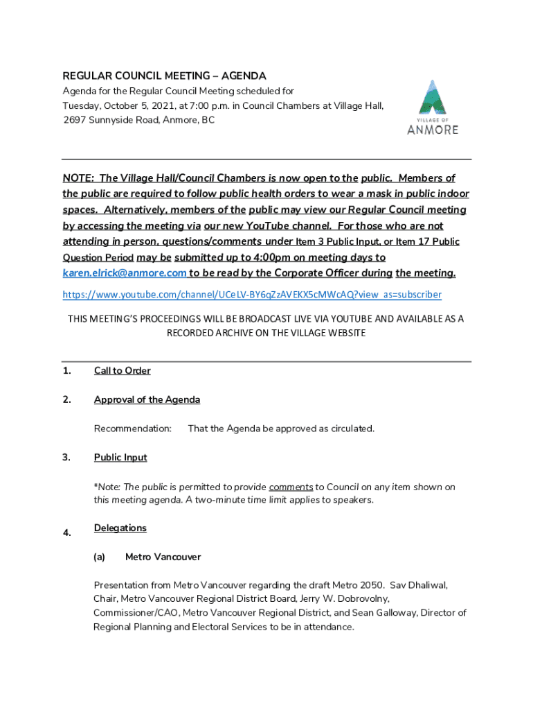 Fillable Online Home - Anmore Village Fax Email Print - pdfFiller