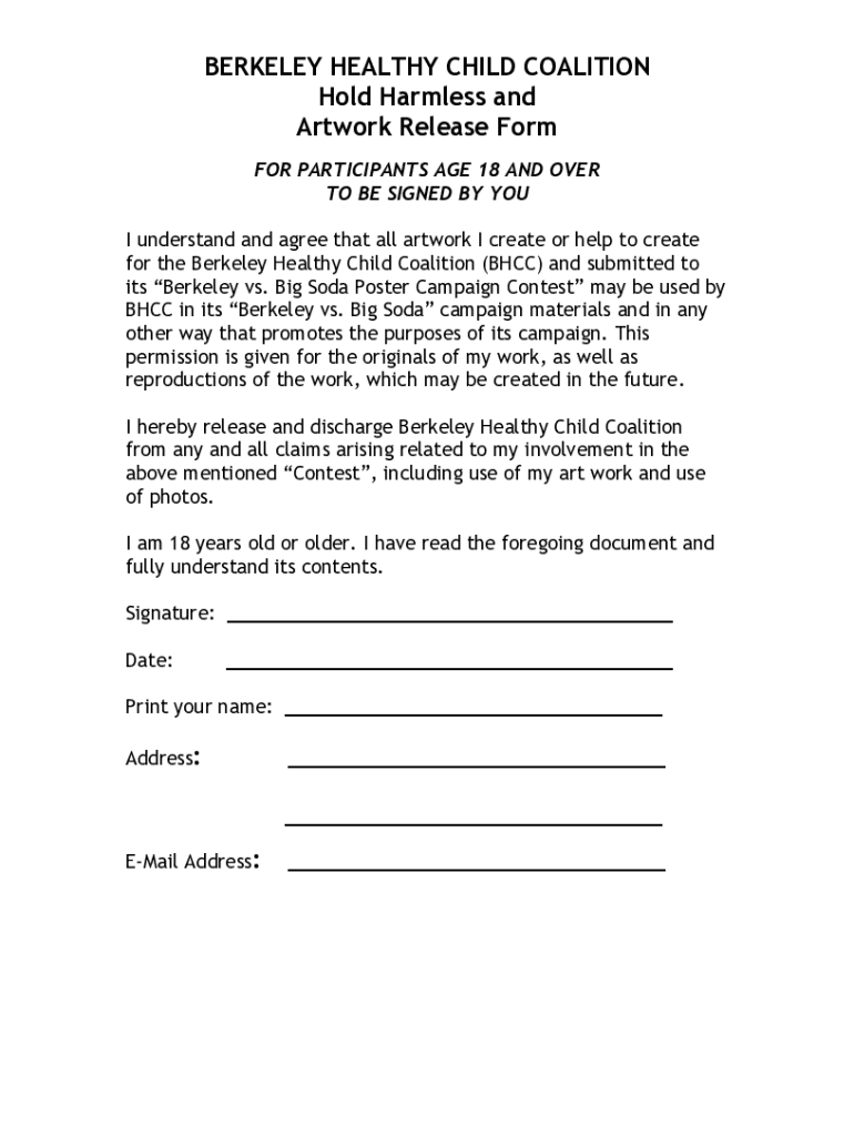 Fillable Online LIABILITY WAIVER AND RELEASE FORM (MINOR CHILD ...