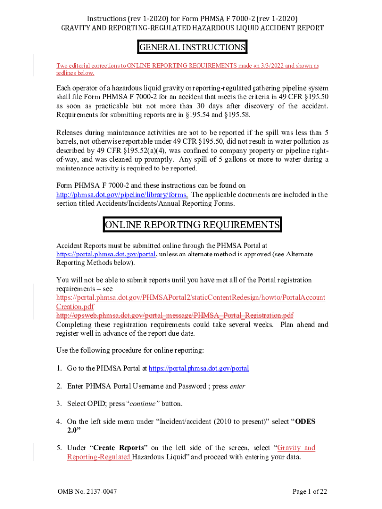 Fillable Online pipelinesafety.dot.govsitesphmsaINSTRUCTIONS FOR FORM ...