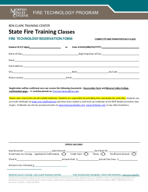 Fillable Online State Fire Training Course and Application Information ...