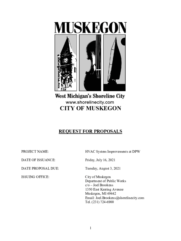 Fillable Online RFP HVAC System Improvements at DPW City of Muskegon ...