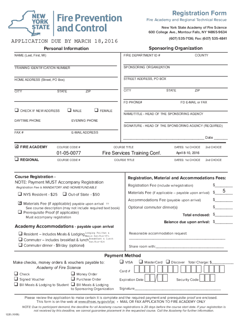 Fillable Online National Fire Academy - U.S. Fire AdministrationNiagara County Emergency ...