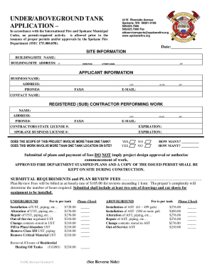 Fillable Online Aboveground Tank Application and Installation ...