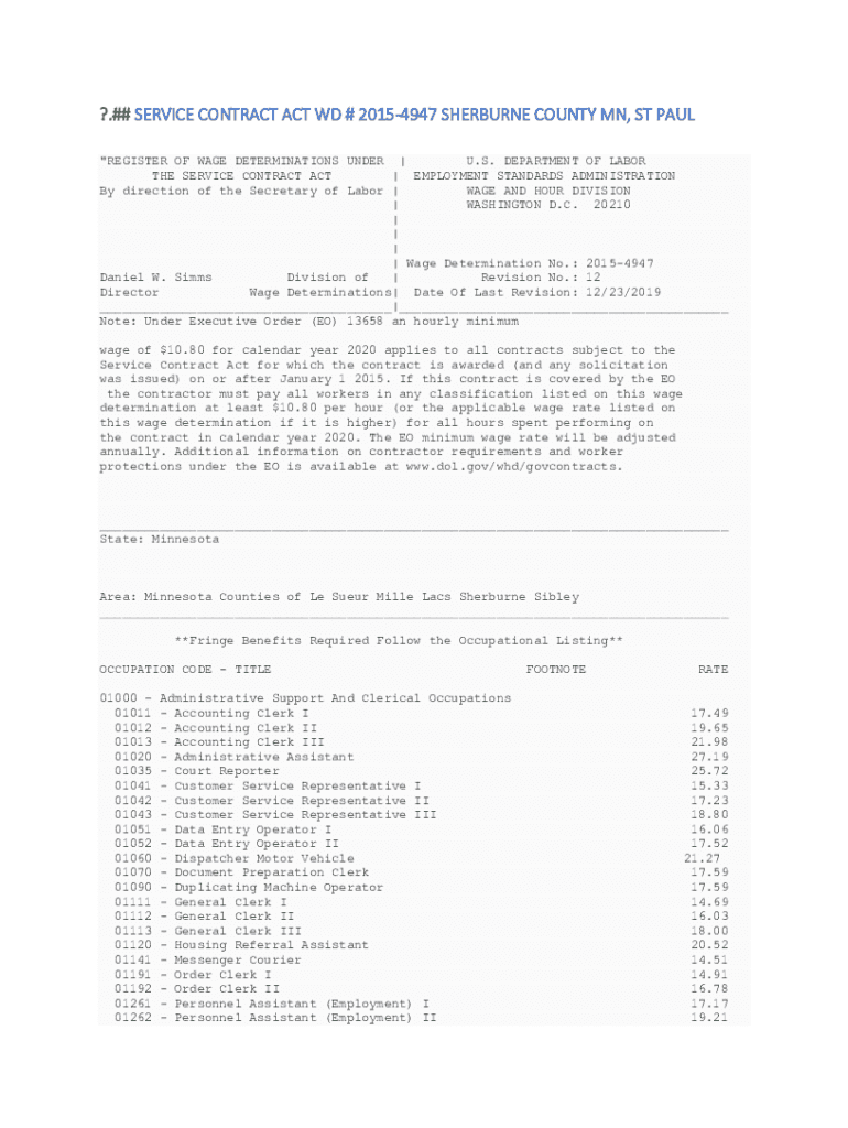 Fillable Online www.dol.govservice-contractsguidanceMcNamara-O'Hara ...