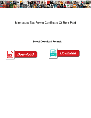 Fillable Online Minnesota Tax Forms Certificate Of Rent Paid. Minnesota ...