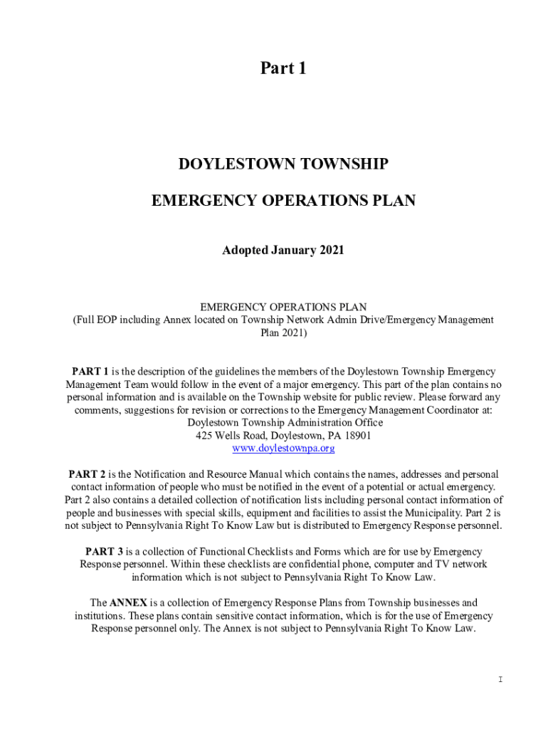 Fillable Online EMERGENCY OPERATIONS PLAN BASIC PLAN - OESCounty and ...