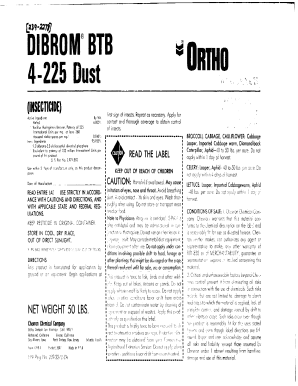 Fillable Online US EPA, Pesticide Product Label, DIBROM BTB 4-225 DUST ...