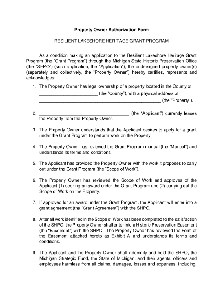 Fillable Online PDF Property Owner Authorization Form RESILIENT ...