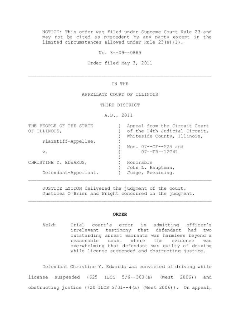 Fillable Online NOTICE: This order was filed under Supreme Court Rule ...