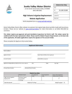 Fillable Online FORM High Volume Irrigation Replacement Rebate Fax ...