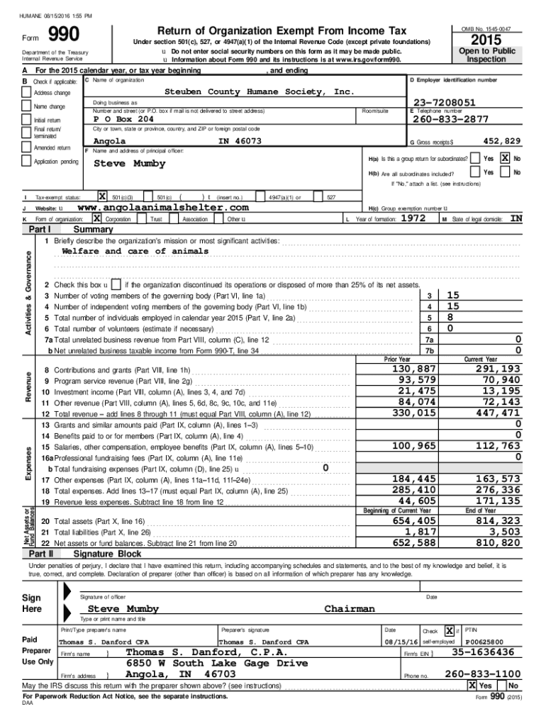 Fillable Online givingmatters.civicore.comForm 990 Return of ...