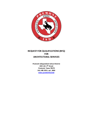Fillable Online REQUEST FOR QUALIFICATIONS (RFQ) FOR ARCHITECTURAL SERVICES Fax Email Print ...