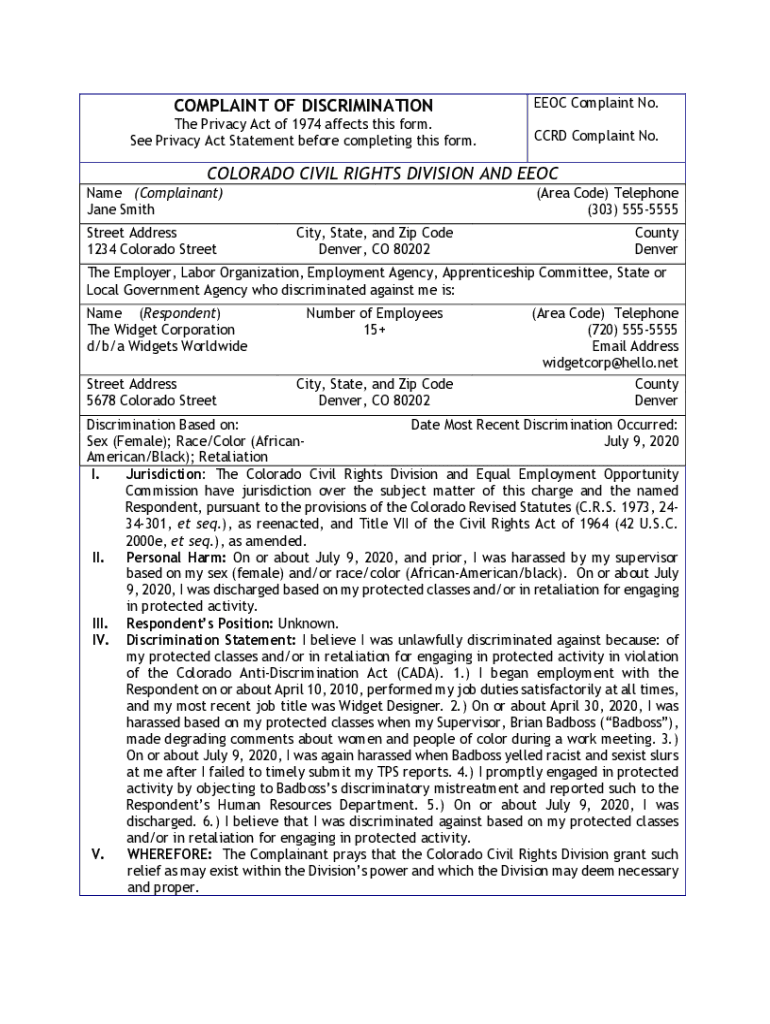 Fillable Online Smith v Widget Corp - SAMPLE COD.docx Fax Email Print ...