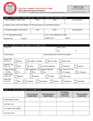 Fillable Online fill.ioPROPOSAL-SUMMARY-AND-APPROVAL-FORMFill - Free ...