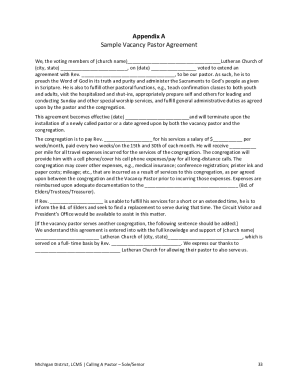 Fillable Online 5+ Church Employment Contract Templates in ...