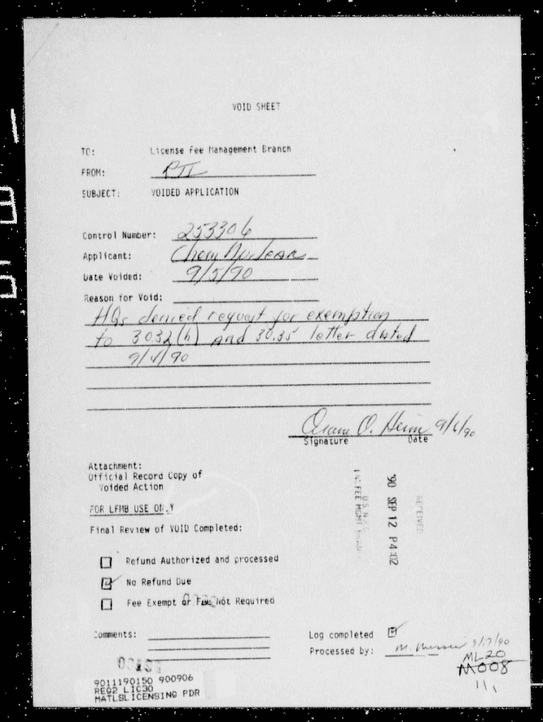 Fillable Online Voided matls licensing action for License 39-23004-01 ...
