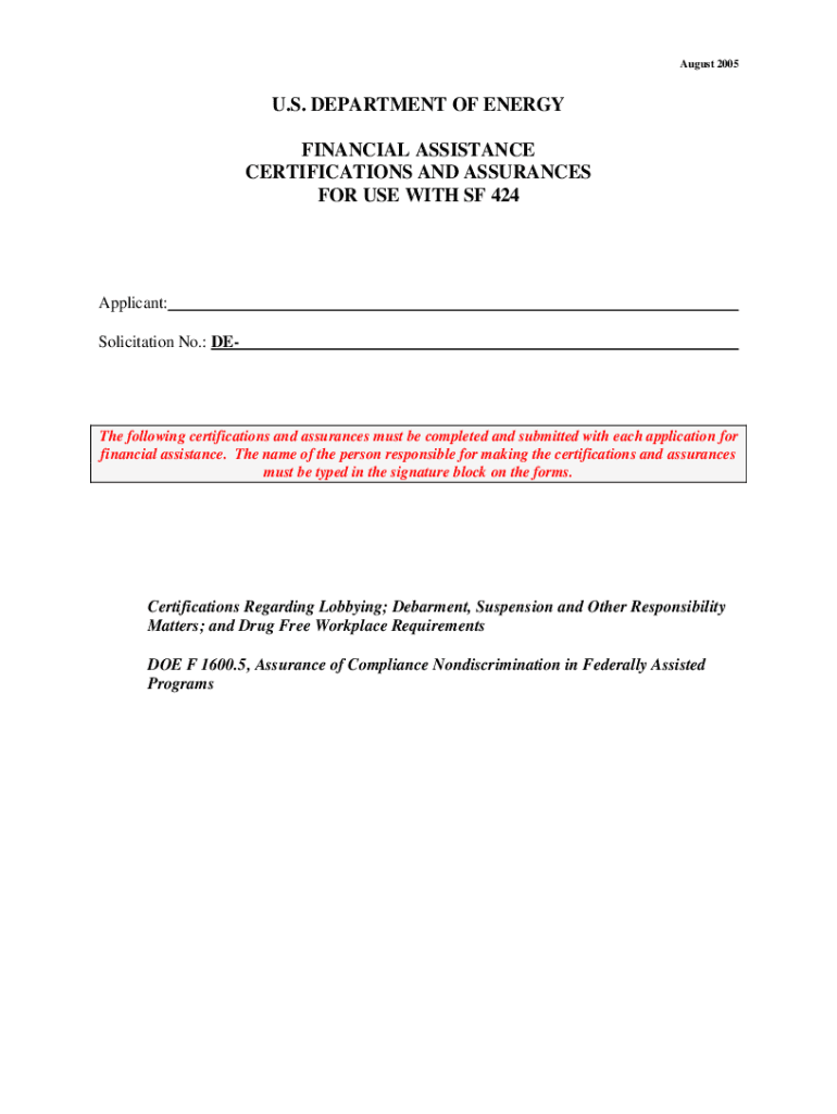 Fillable Online www.energy.govmanagementfinancial-assistanceFinancial Assistance Forms and ...