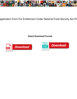 Fillable Online Application Form For Entitlement Under National Food ...