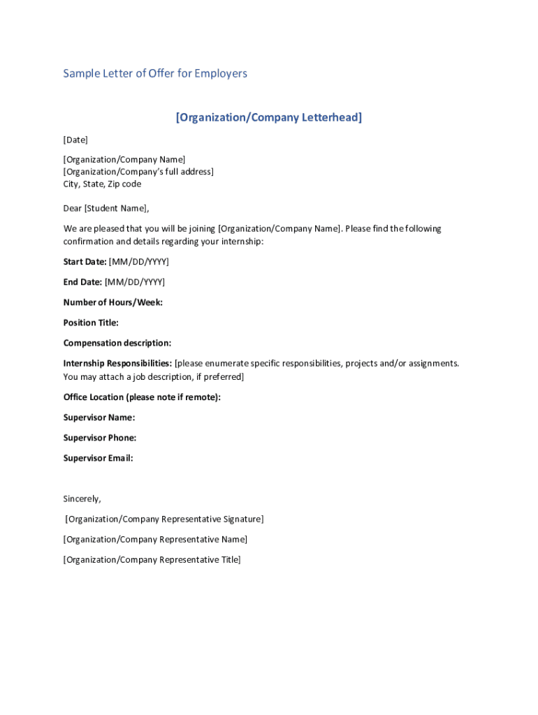 Fillable Online Formal Job Offer Letter Sample TemplateWorkableThis ...