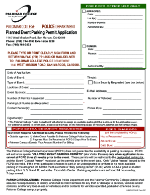 Fillable Online www2 palomar PALOMAR COLLEGE POLICE DEPARTMENT Planned ...