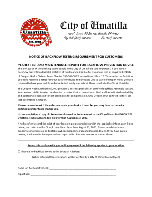 Fillable Online Backflow preventer inspection requirements Fax Email ...