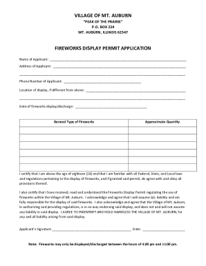 Fillable Online villagemtauburn.netfilesdocumentsFIREWORKS DISPLAY ...