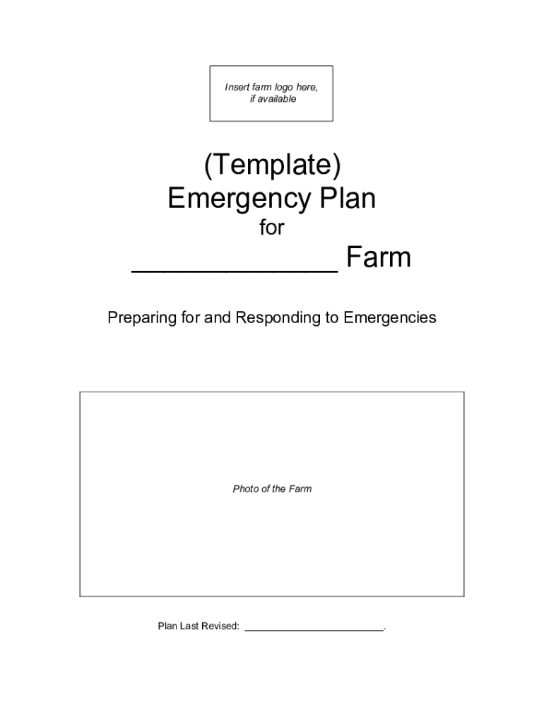 Fillable Online Farm Emergency Plan TemplateNC Department of ...