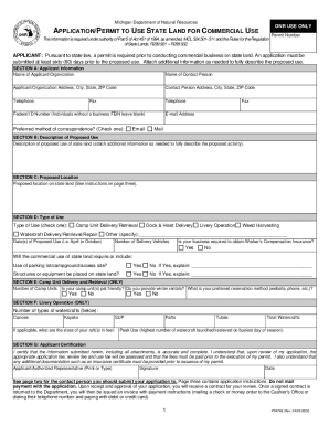 Fillable Online APPLICATION/PERMIT TO USE STATE LAND FOR COMMERCIAL USE. APPLICATION/PERMIT TO ...