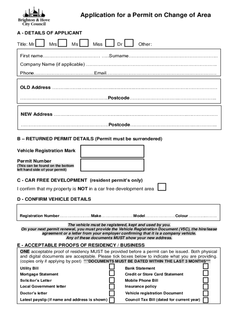 Fillable Online cocodoc.comform28835727-application-for-aApplication For A Permit On Change Of ...