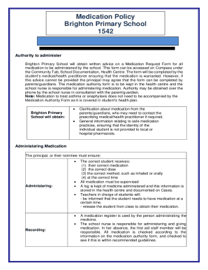 Fillable Online Administering prescription medicationMedication ...
