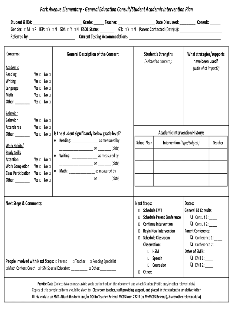 Fillable Online Regular Ed Consult Form Fax Email Print - pdfFiller