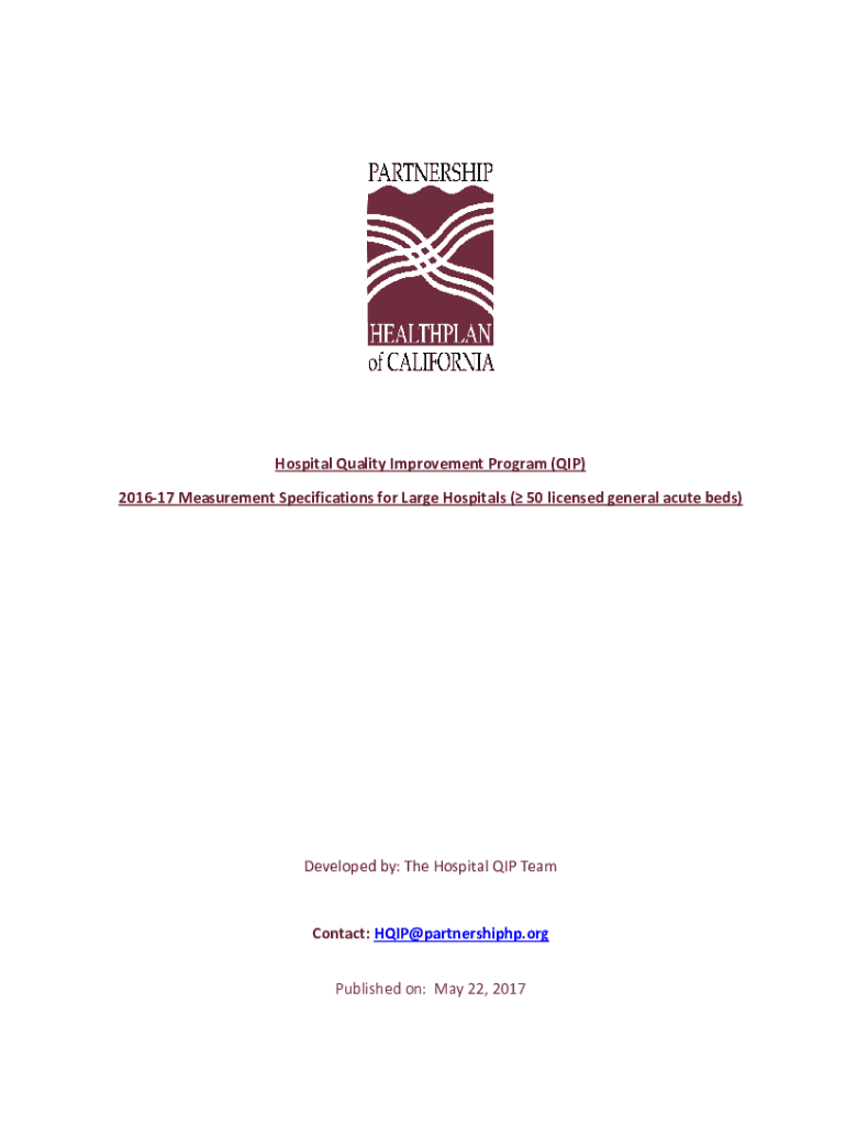 Fillable Online Hospital Quality Improvement Program (QIP ...