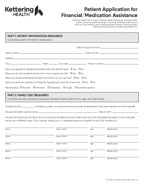 Fillable Online Patient Application for Financial/Medication Assistance ...