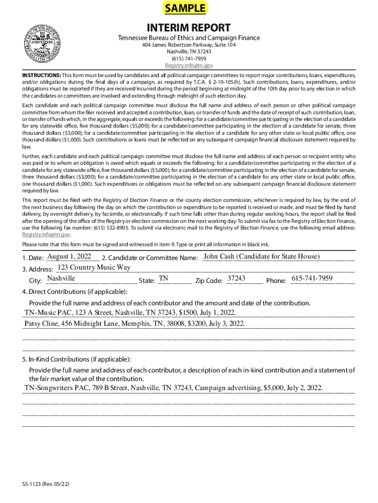 Fillable Online INTERIM CAMPAIGN FINANCIAL DISCLOSURE STATEMENT ... Fax Email Print - pdfFiller
