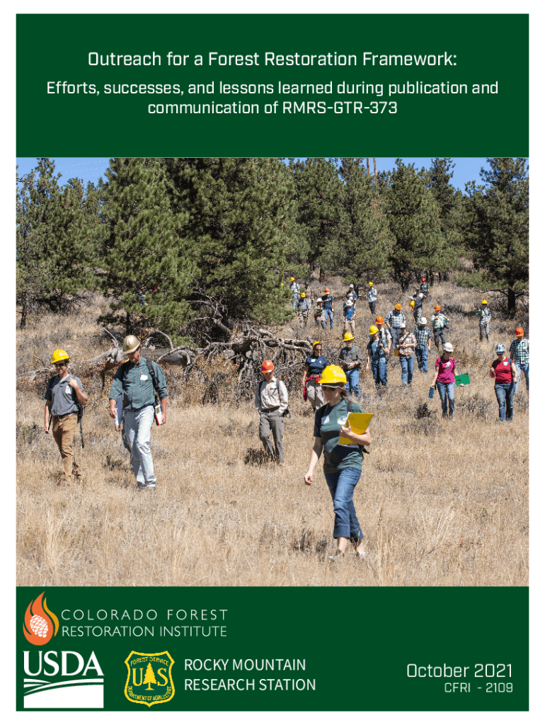 Fillable Online Outreach for a Forest Restoration Framework. CFRI-2109 ...