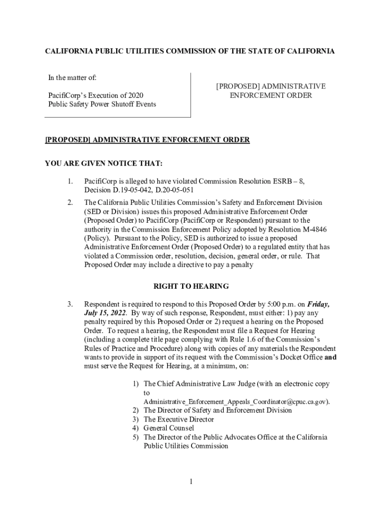 Fillable Online Utility Public Safety Power Shutoff PlansUtility Public ...