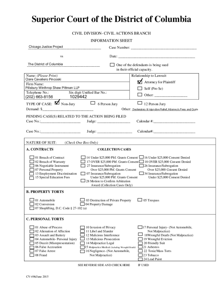 Fillable Online d2l2jhoszs7d12.cloudfront.netstateDistrict ofSUPERIOR COURT OF THE DISTRICT OF ...